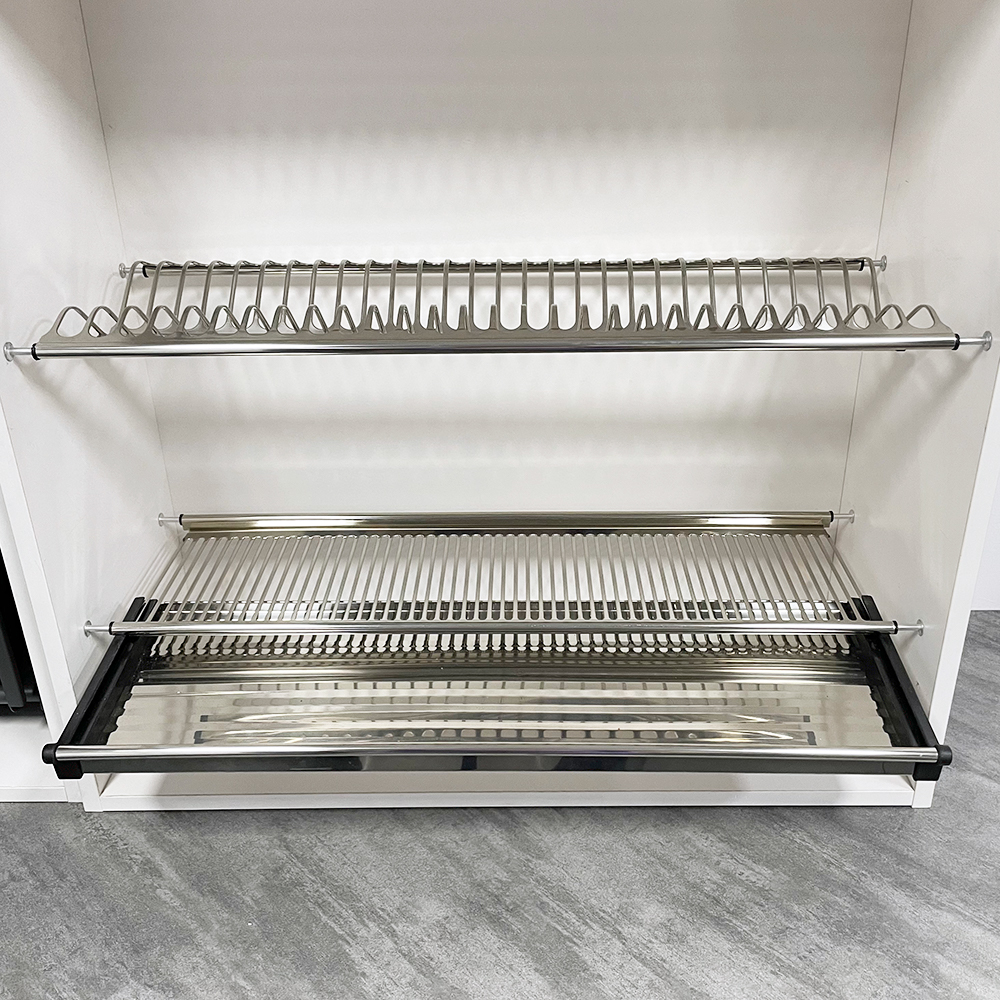 Pull Out 2 Tier Bowl Dish Rack - BENE